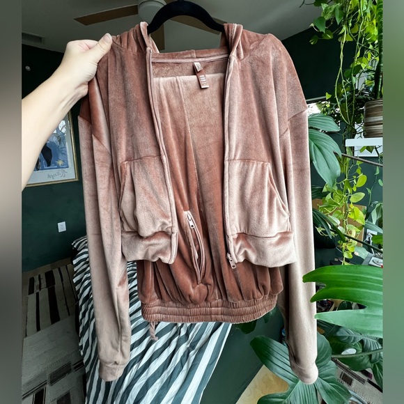 SKIMS | Jackets & Coats | Skims Velour Track Suit Two Piece | Poshmark